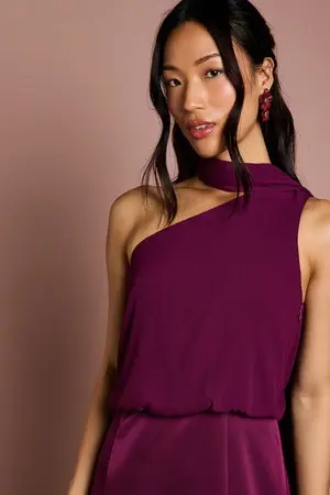 Coast One Shoulder Maxi Dress - Fig