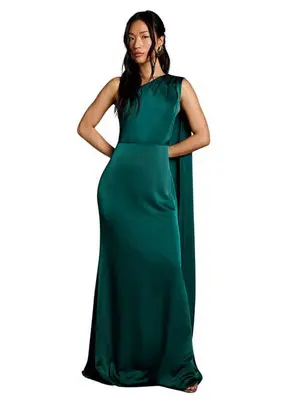 Coast One Shoulder Maxi Dress - Emerald
