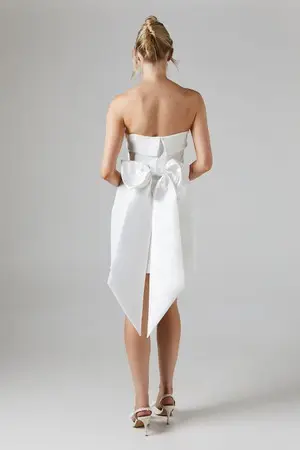 Coast Bow Back Bandeau Bridal Mini Dress