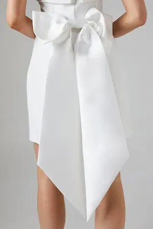 Coast Bow Back Bandeau Bridal Mini Dress