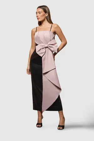 Coast Sequin Bow Maxi Dress - Black