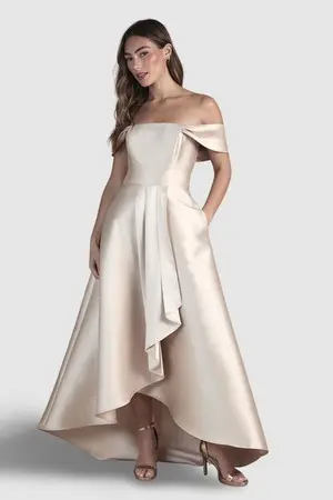 Coast Bardot Twill Bridesmaid Dress - Champagne