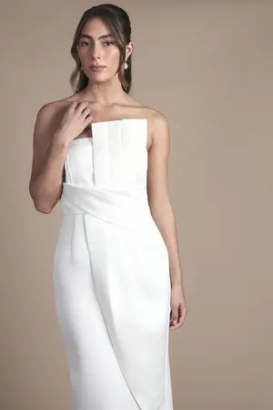 Coast Strapless Bow Wedding Maxi Dress