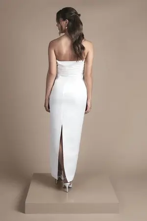 Coast Strapless Bow Wedding Maxi Dress