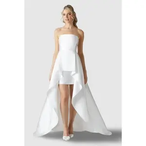 Coast Strapless High-low Wedding Dress With Overskirt