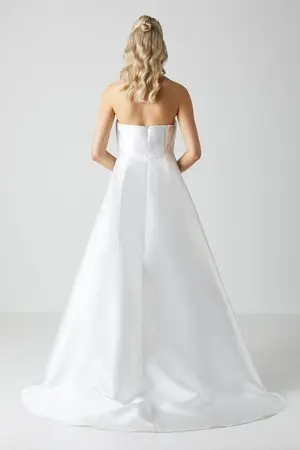 Coast Strapless High-low Wedding Dress With Overskirt