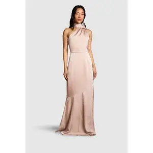 Coast Satin One Shoulder Maxi Dress - Blush