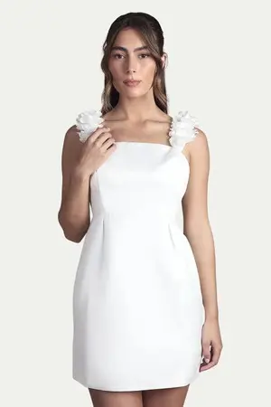 Coast 3d Floral Bardot Bridal Mini Dress