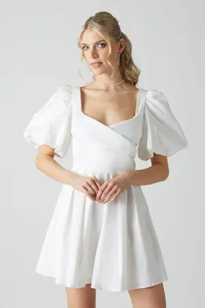Coast Puff Sleeve Mini Wedding Dress
