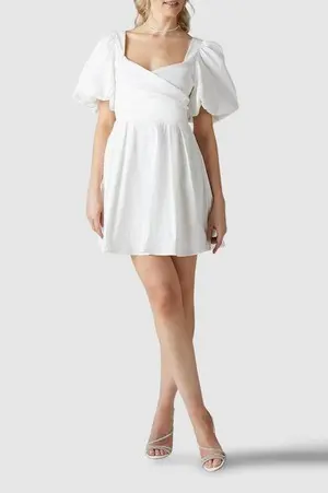 Coast Puff Sleeve Mini Wedding Dress
