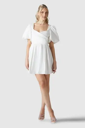 Coast Puff Sleeve Mini Wedding Dress