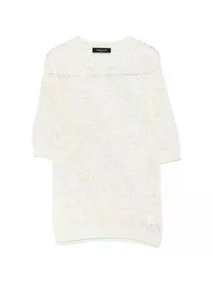 Fabiana Filippi Openwork Sparkle T-shirt - Neutrals