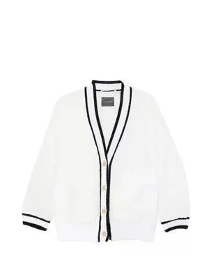 Lorena Antoniazzi Quilted V-neck Jacket - White