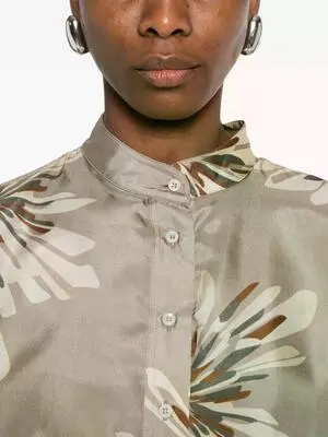 Brunello Cucinelli Floral-print Blouse - Neutrals