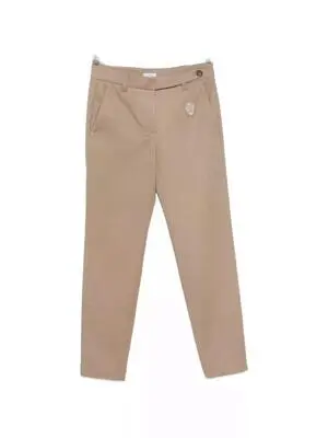 Brunello Cucinelli Logo-patch Trousers - Neutrals