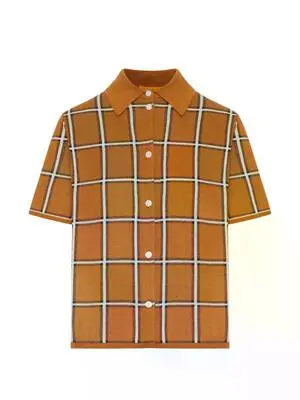Guest In Residence Checked Collared Top - Orange