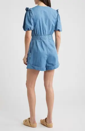 Farm Rio Ruffled Romper - Denim