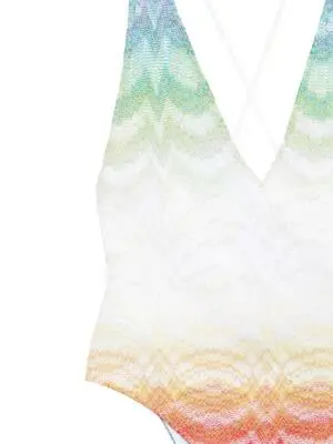 Missoni Cross-back Chevron Swimsuit - Blue