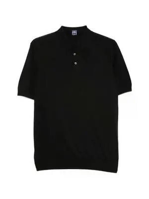 Fedeli Buttoned Polo Shirt - Black