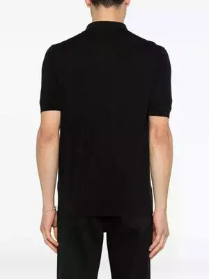 Fedeli Buttoned Polo Shirt - Black