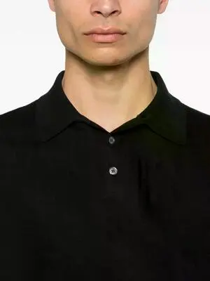 Fedeli Buttoned Polo Shirt - Black