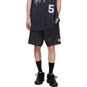 Y3 Mesh Pinstripe Shorts - Black