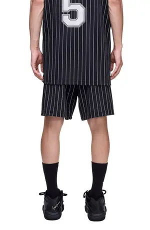 Y3 Mesh Pinstripe Shorts