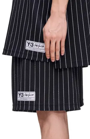 Y3 Mesh Pinstripe Shorts