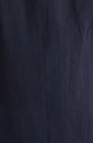 PERCIVAL Tailored Fit Solid Linen Blazer - Navy