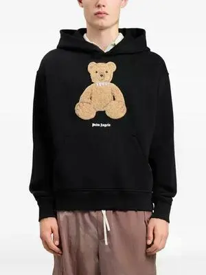 Palm Angels Textured Graphic Hoodie - Black