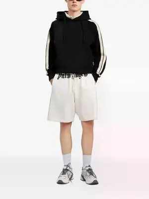 Palm Angels Curved-logo Track Hoodie - Black