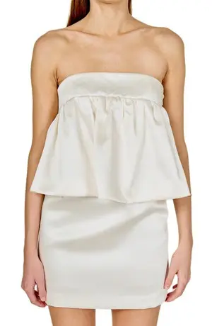 Endless Rose Strapless Satin Minidress