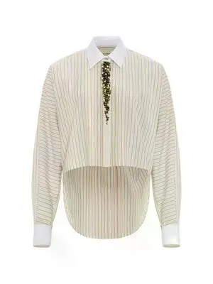Hellessy Embellished Striped Shirt - Neutrals