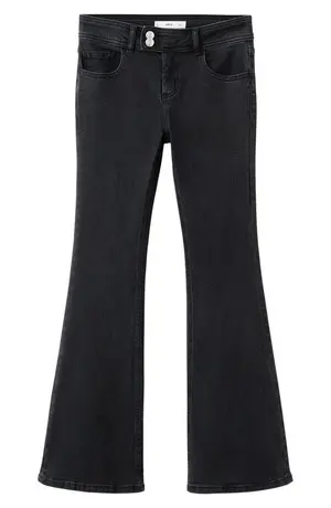 Mango Button Tab Low Rise Flare Jeans
