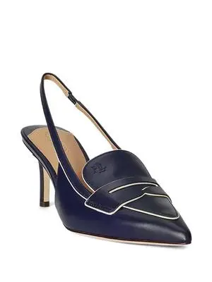 Ralph Lauren Pointed Penny-detail Pumps - Blue