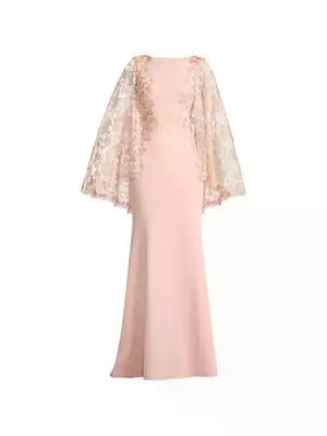 Pink Floral Lace Evening Dresses