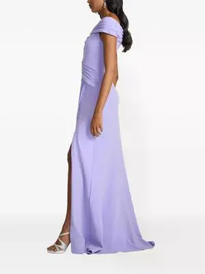 Tadashi Shoji Off-shoulder Split Hem Gown - Purple