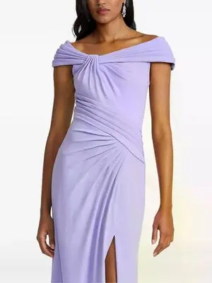Tadashi Shoji Off-shoulder Split Hem Gown - Purple