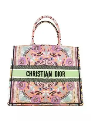 Dior Book Embroidered Canvas Large Tote Bag - Multicolour