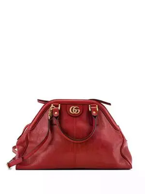 Gucci Re Top Handle Bag Leather Medium Satchel - Red