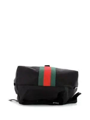 Gucci Web Fold Over Techno Canvas Medium Backpack