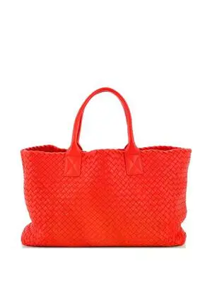 Bottega Veneta Cabat Intrecciato Nappa Medium Tote Bag - Red
