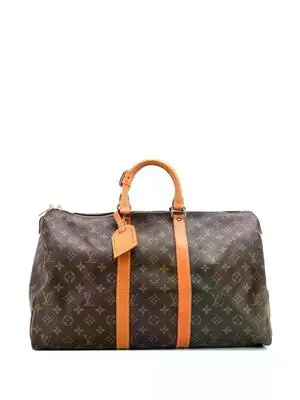 LOUIS VUITTON Keepall Bag Monogram Canvas 45 Satchel - Brown