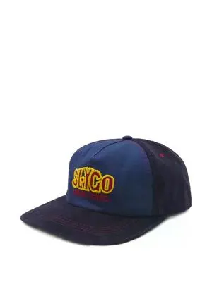 NICHOLAS DALEY Slygo Embroidered Corduroy Cap - Blue
