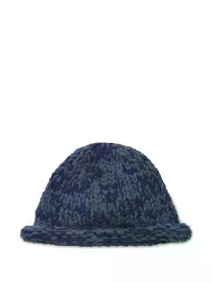 NICHOLAS DALEY Rebel Hand-knitted Beanie Hat - Blue