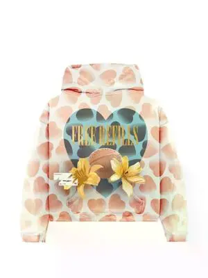 FREE REFILLS Heart Print Hoodie - White