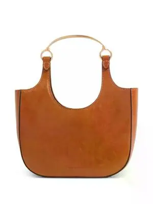 THE BRIDGE Top Handle Leather Mini Clutch - Brown