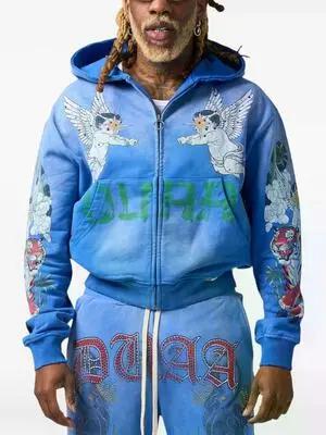 DUAA Garden Angel Tiger Graphic Hoodie - Blue