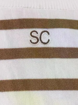 SEMICOUTURE Aurora Striped Sweater - White
