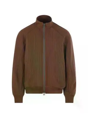 Sacai Pinstripe Zip Bomber Jacket - Brown